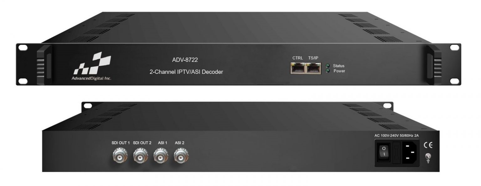 ADV-8722 Dual-Channel IP/ASI to SDI Video Decoder